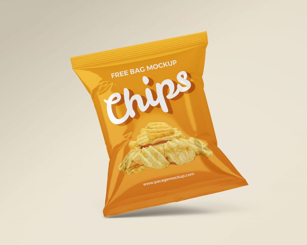 Small Chips / Snacks Packet Mockup Set - Free Package Mockup