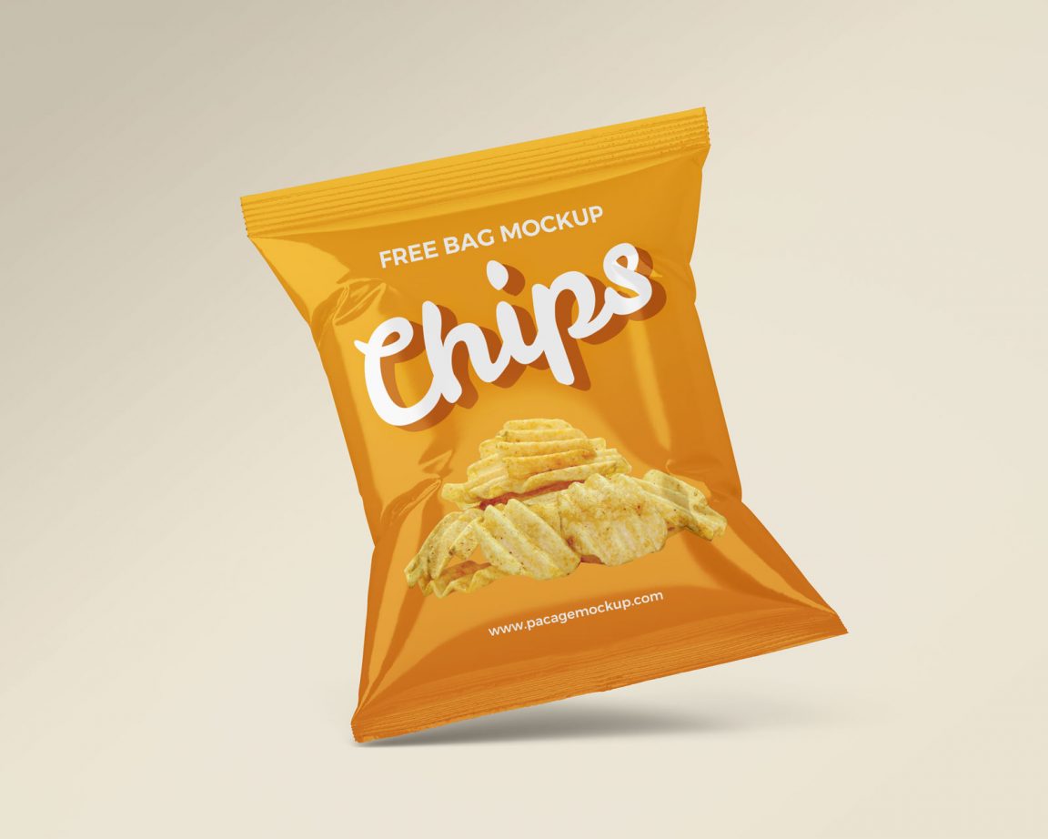Small Chips / Snacks Packet Mockup Set - Free Package Mockup