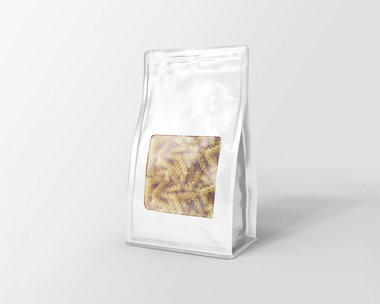 Free Pasta Package Flat Bottom Pouch Bag Mockup - Free Package Mockup