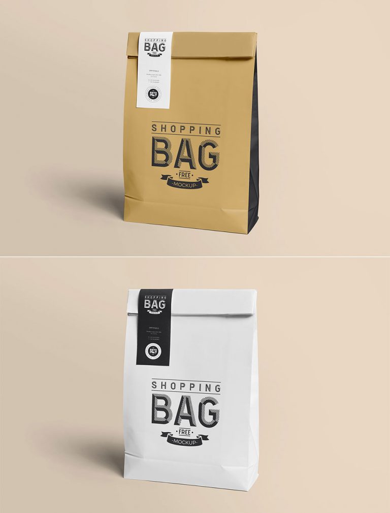 Awesome Paper Bag Mockup With Lable - Free Package Mockup