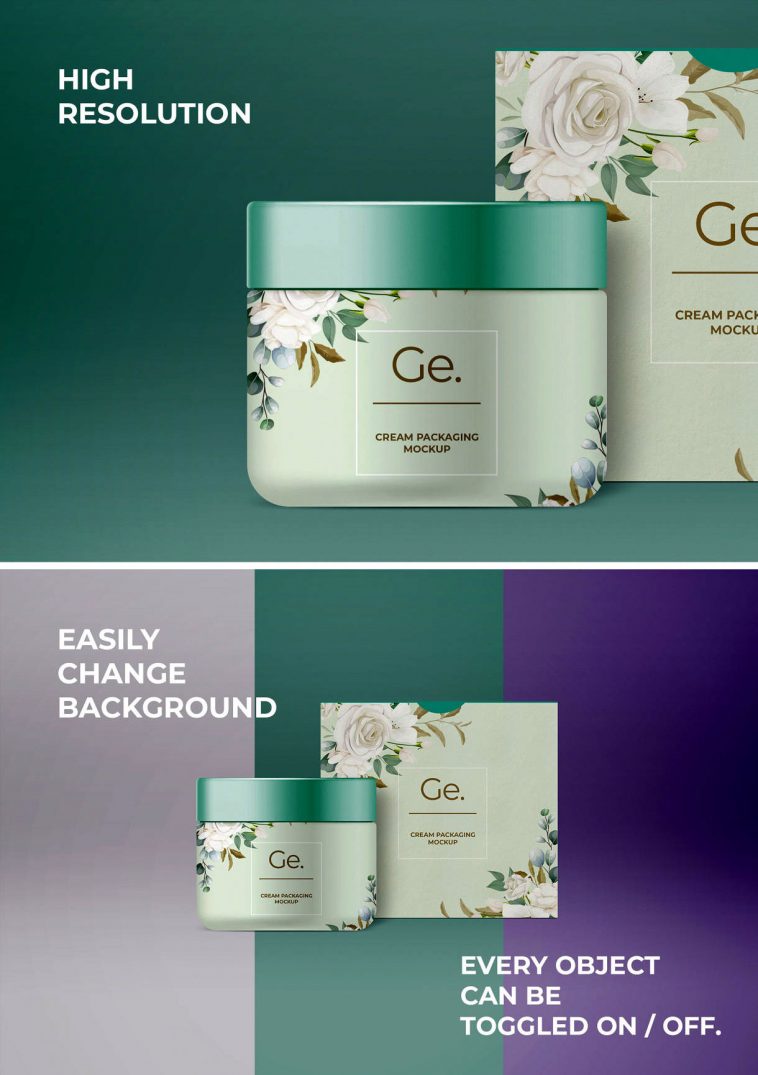 Free Jar and Packaging Box Mockup - Package Mockup