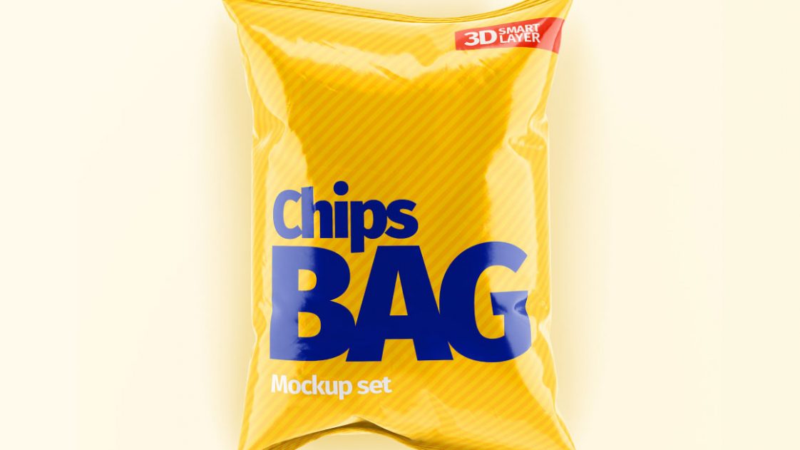 Free Chips Bag Mock-up / Snack Packet Mockup - Free Package Mockups