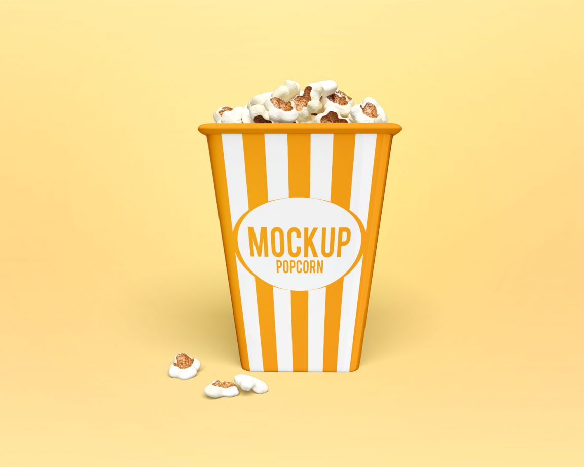 3 Free Popcorn Box Mockup set - Free Package Mockup