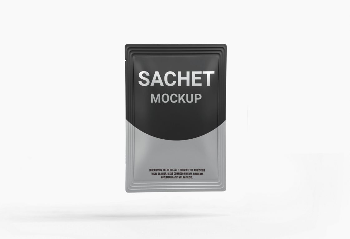 Free Side Seal Pouch Sachet Packet Mockup - PacageMockup
