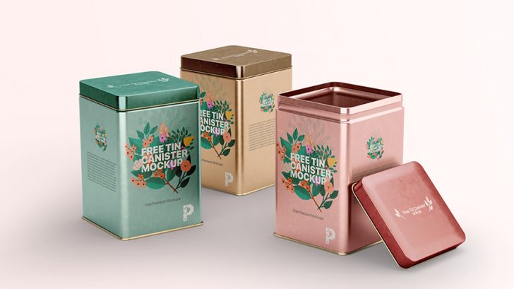 Free Metal Tin Box Mockup - Free Package Mockups
