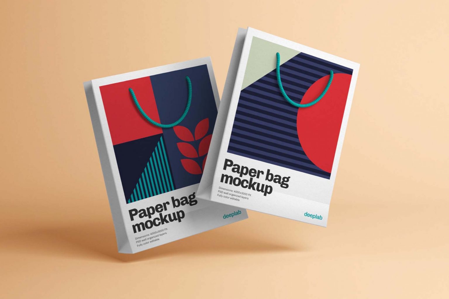 4 Free Paper Bag Mockups (PSD) - Free Package Mockup