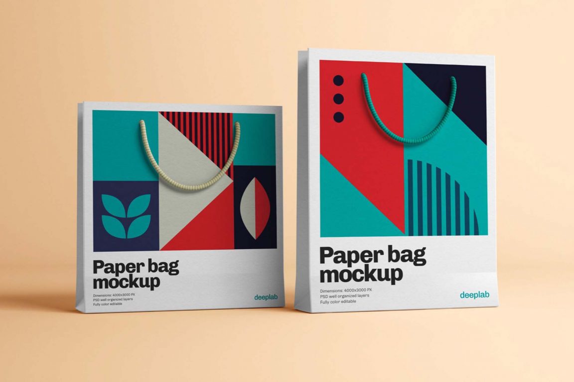 4 Free Paper Bag Mockups (PSD) - Free Packaging Mockup