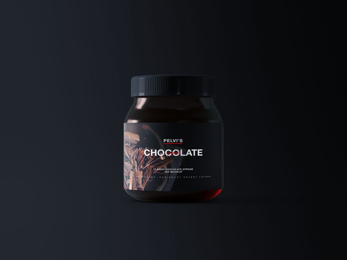 Free Free Chocolate - Protein Powder Jar Mockup PSD - Package Mockup