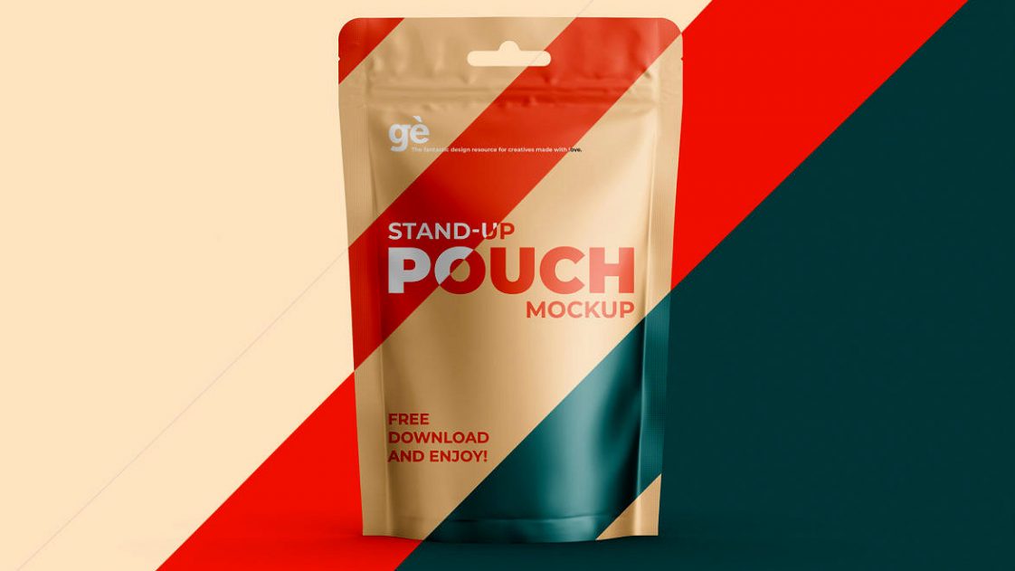 Free Hang Hole Plastic Pouch Mockup - Free Package Mockups