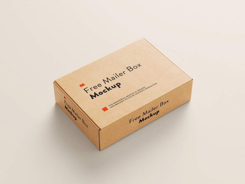 Free Delivery Shipping Mailer Box Mockup 5 set - Free Package Mockup