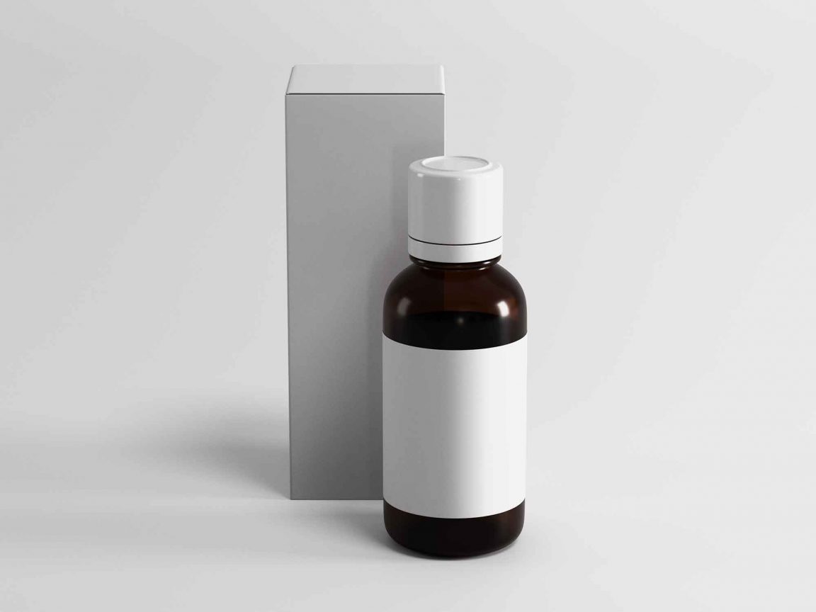 Free Medicine Bottle and Box Packaging Mockup - Free Package Mockup