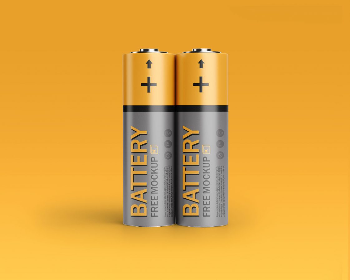 Free AA Battery Packaging Mockup set - Free Package Mockup