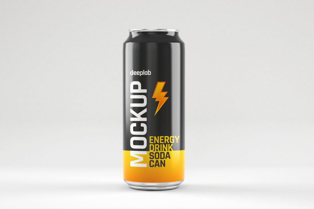 3 Free Glossy Slim Soda Can Mockup Set - Free Package Mockup