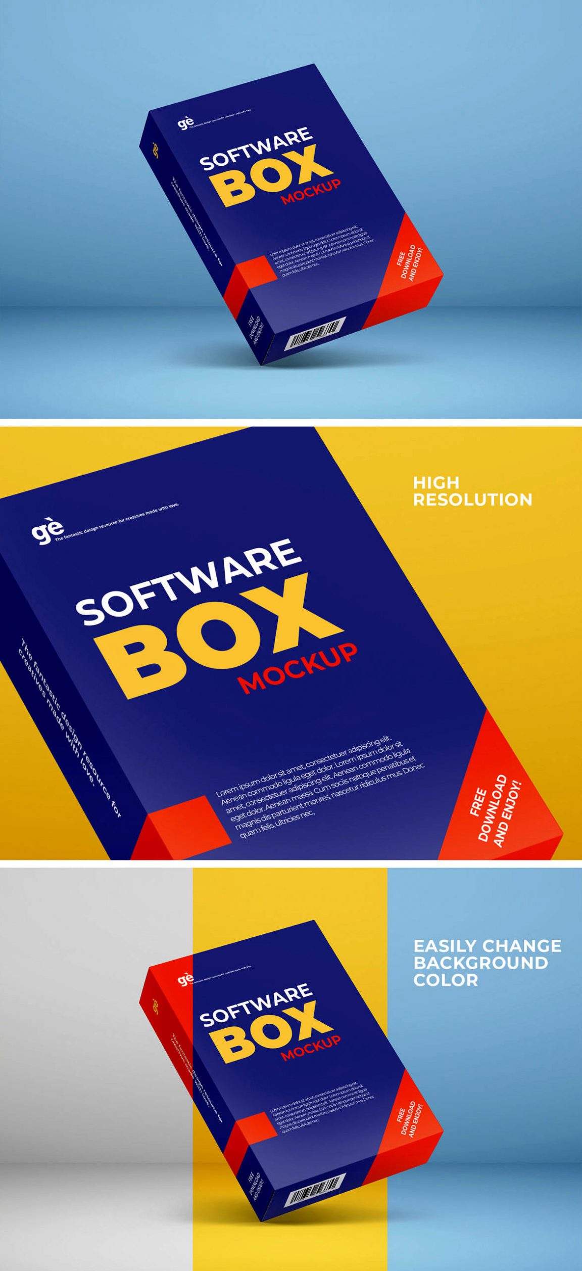 Free Software Product Packaging Box Mockup - Free Package Mockup