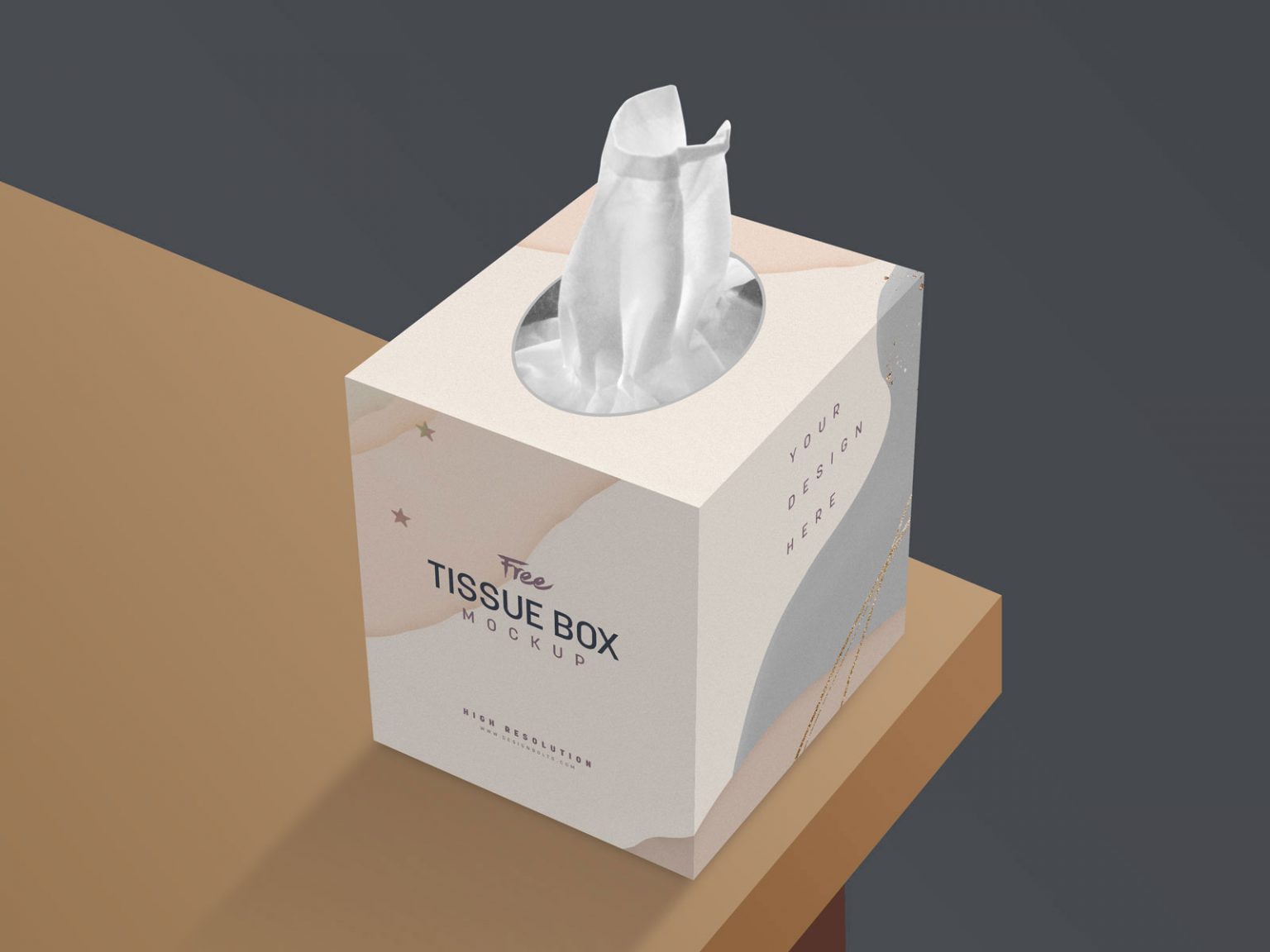 Free Square Tissue Box Mockup - Free Package Mockup