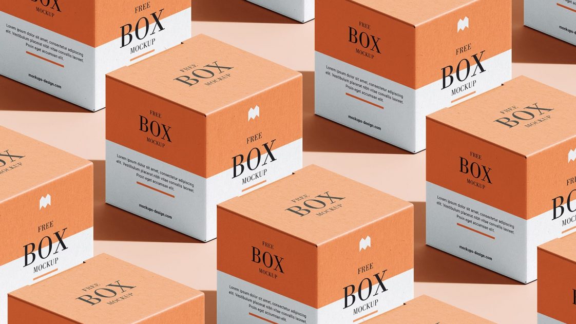Free Square Packaging Box Mockups Grid View - Free Package Mockups