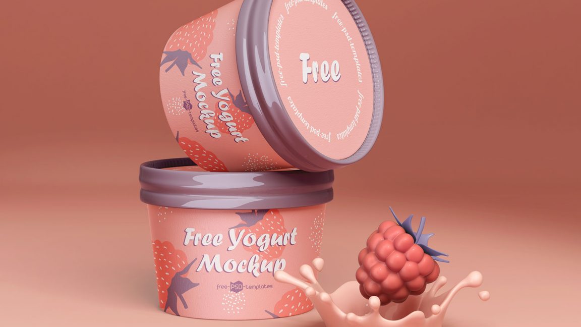 Free Ice Cream Round Box Mockup (2 PSD) - Free Package Mockups