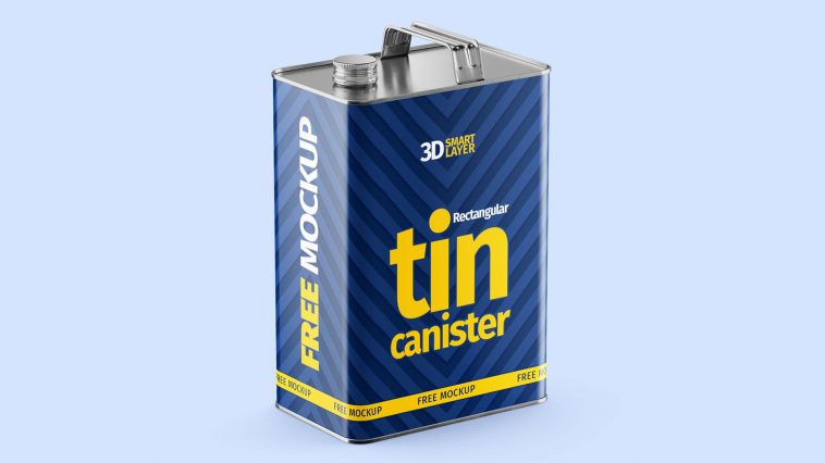 Free Oil Tin Can Mockup set - Free Packaging Mockup