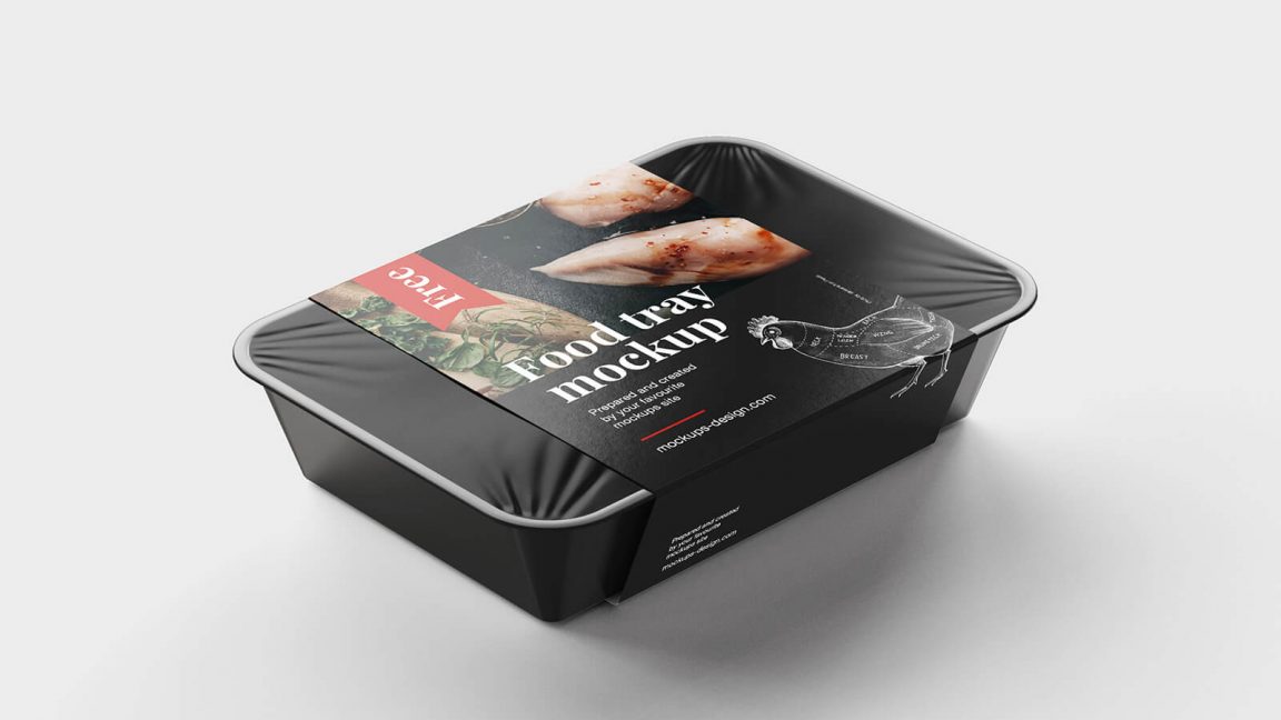 Free Blank Food Tray Packaging Mockup - Free Package Mockups