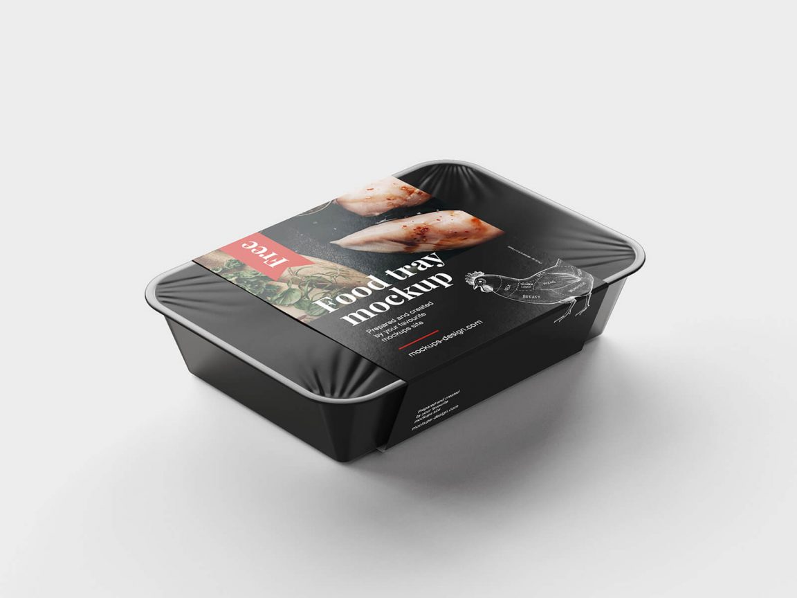 4 Free Food Tray Packaging Mockup set - Free Package Mockup