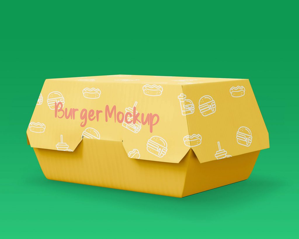 Takeaway Burger Food Packaging Mockup set - Free Package Mockup