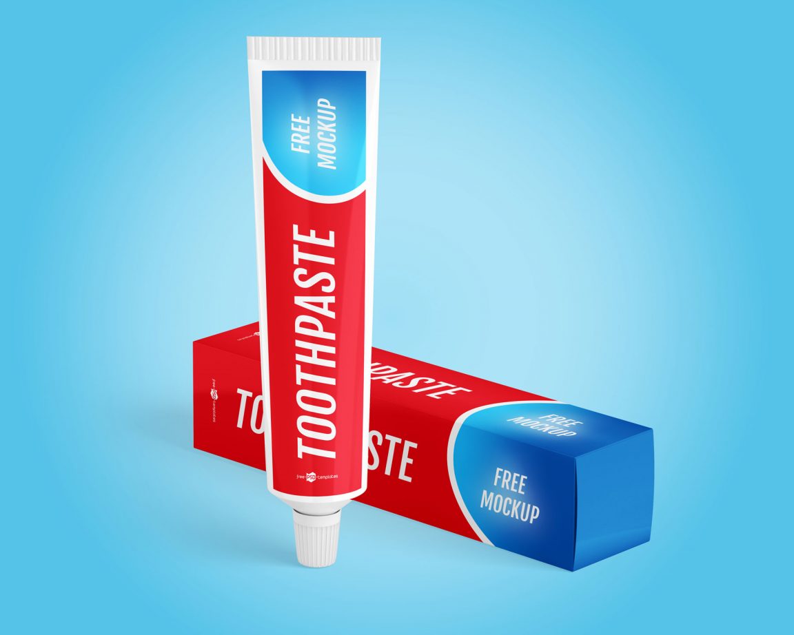 Free Toothpaste Packaging Box Mockup, Tube Mockup set - Package Mockup