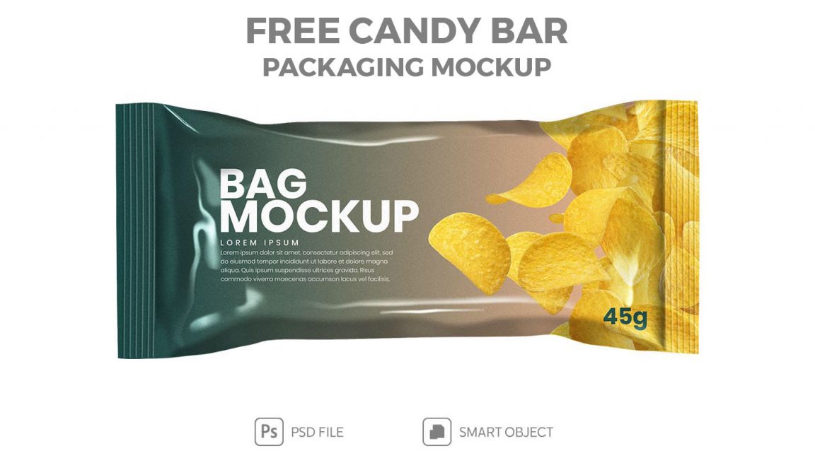 Free Protein Bar Wrapper Mockup set - Free Package Mockups