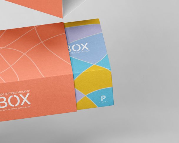 Free Slide Box Mockup | Packaging Box - Free Package Mockup