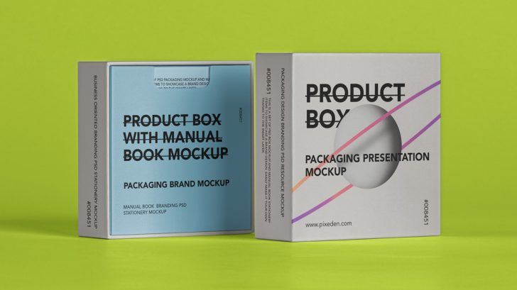 Electronic Product Packaging Square + Long Box Mockup - Package Mockups