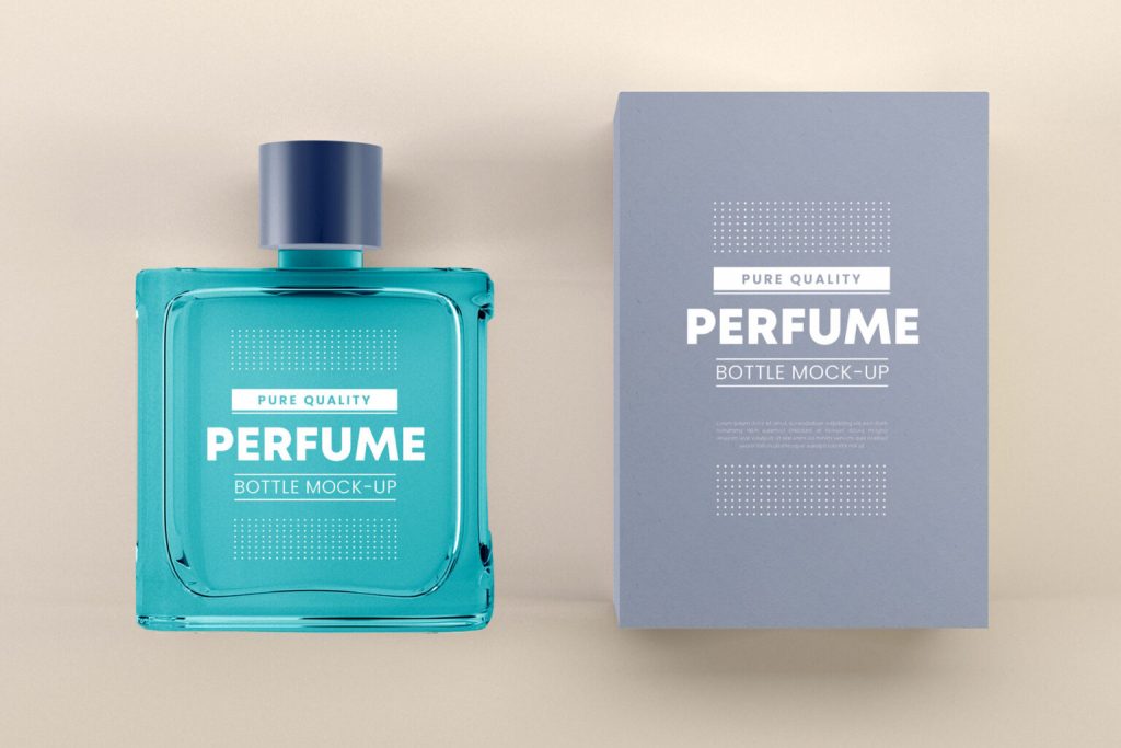 Free Perfume Bottle and Packaging Box Mockup - Free Packaging Mockup