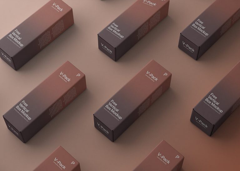 Free Free Vertical Box Grid Mockup - Free Package Mockup