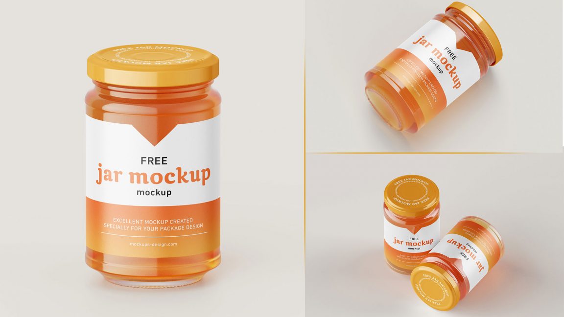 Honey Jars Mockup Free PSD Set - Free Package Mockups