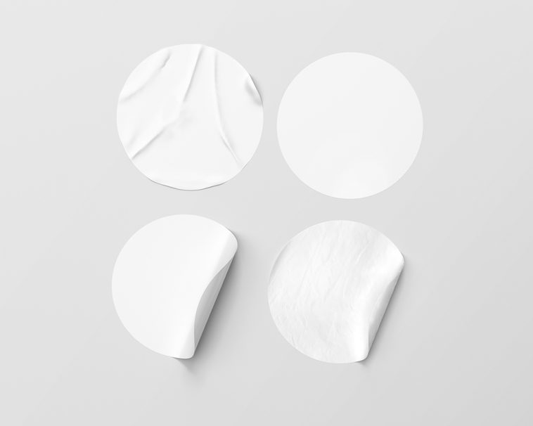 Free Packaging Label Round Sticker Mockups - Free Package Mockup