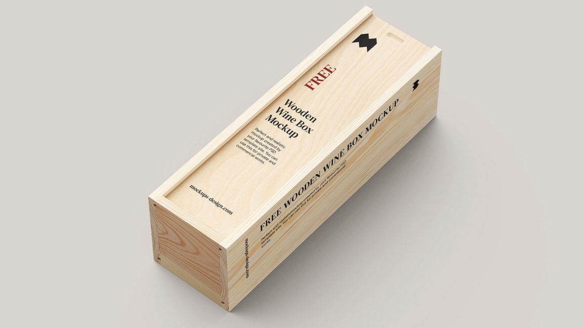 Free Wooden Box Mockup - Package Mockups