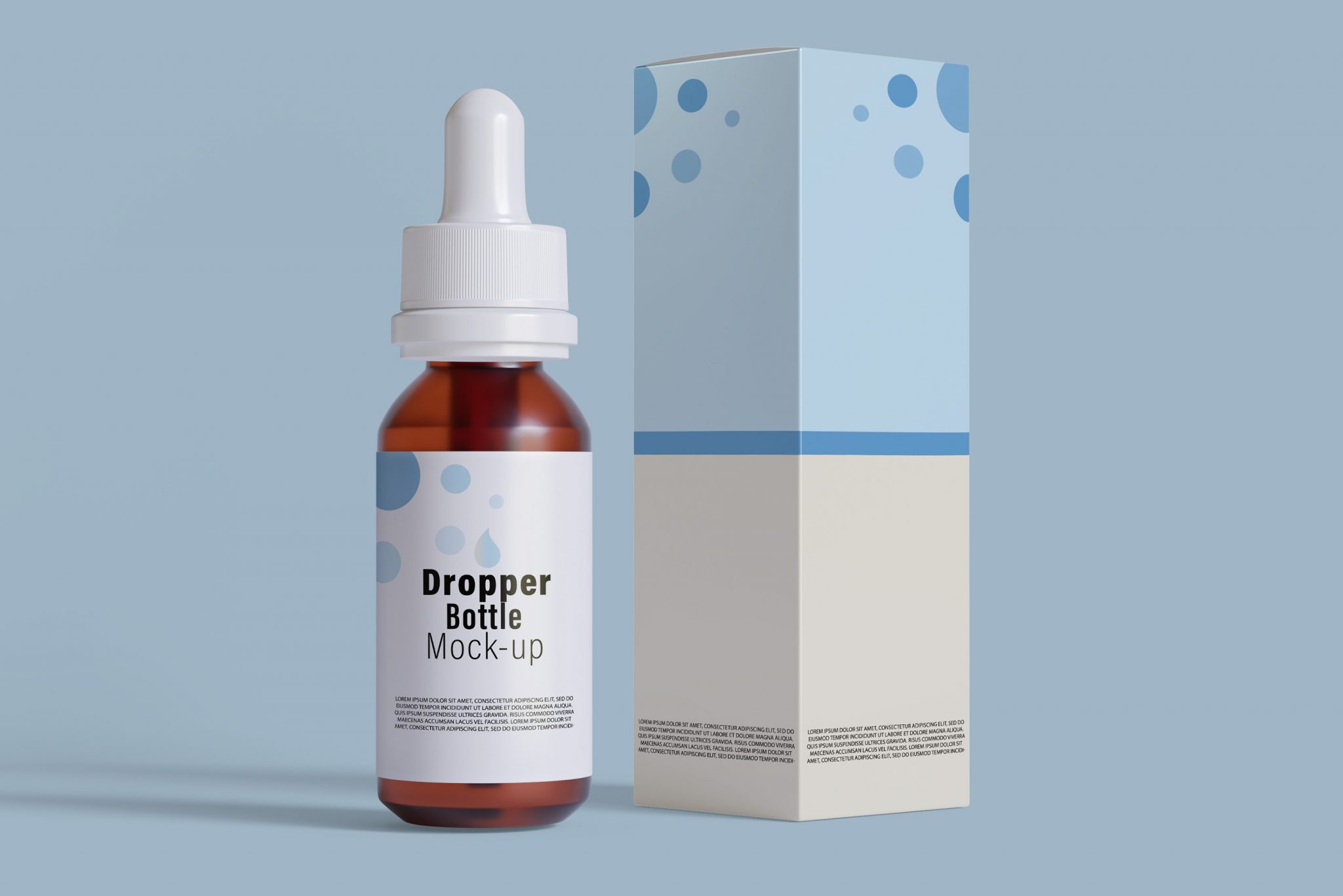 Free Dropper Bottle Mockup along with Packaging Box Mockup - Free ...