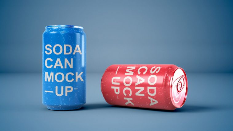 Dual Soda Tin Can Mockup - Free Package Mockups