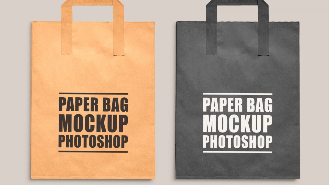 Free 2 Paper Shopping Bags Mockup - Free Package Mockups