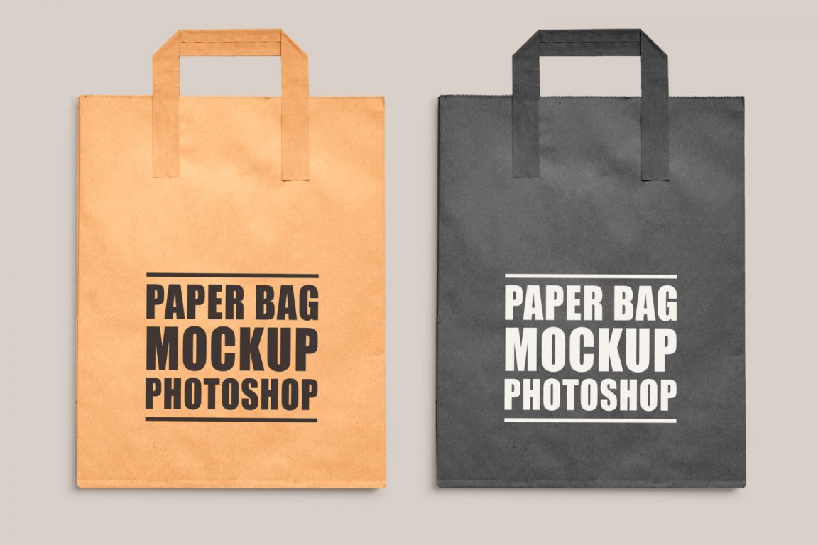 Free Paper Bag Logo Mockup Top view - PacageMockup