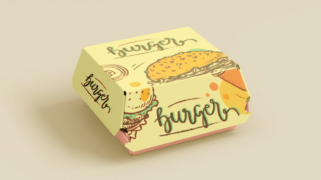 Takeaway Burger Food Packaging Mockup set - Free Package Mockups