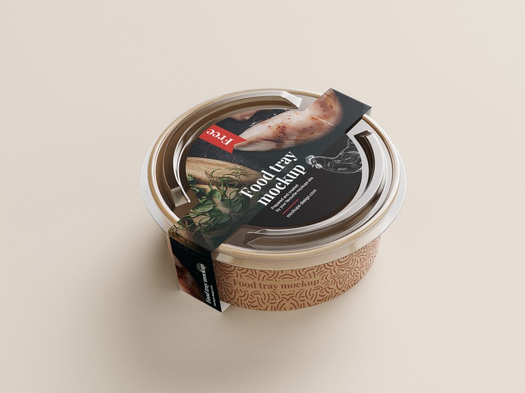 Free Round Food Tray Container Mockups 3 set - Free Packaging Mockup