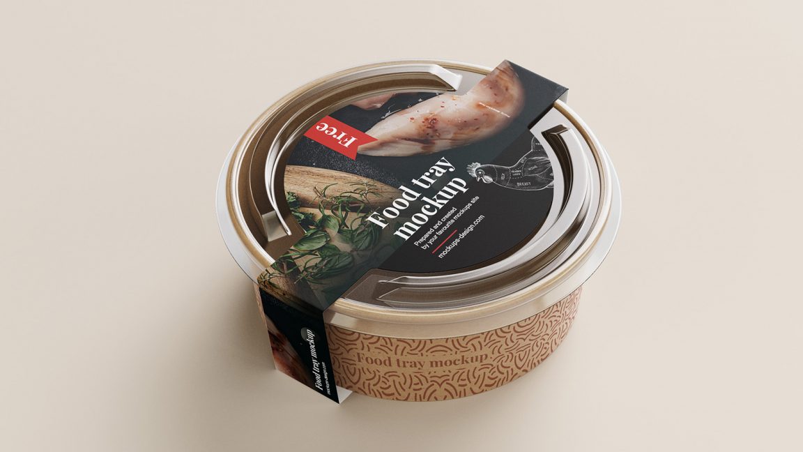 4 Free Food Tray Packaging Mockup set - Free Package Mockups