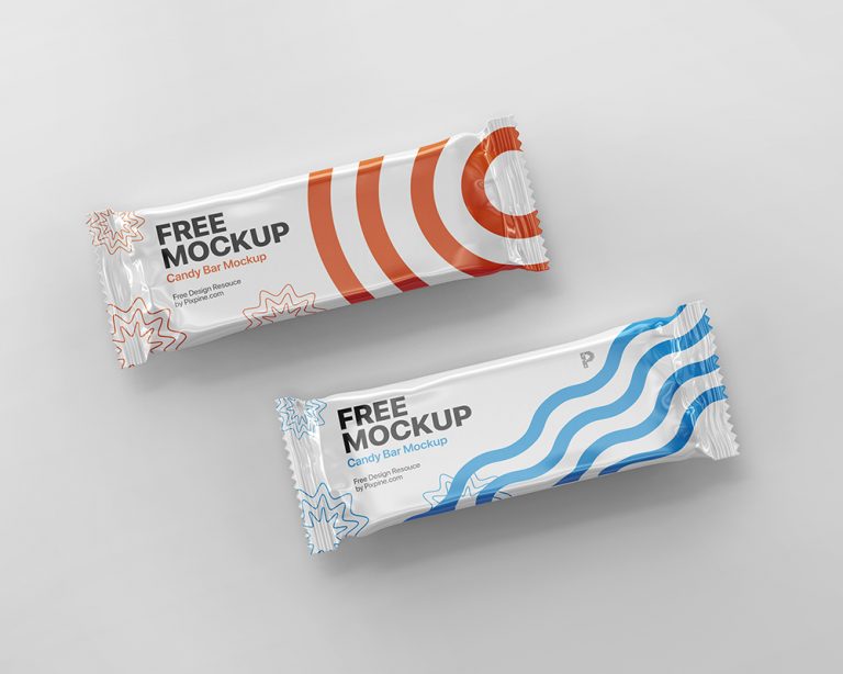 Free Candy Bar Wrapper Cover Mockup - Free Package Mockup