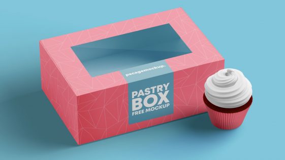 Free Cake Packaging Box Mockup - Free Package Mockups