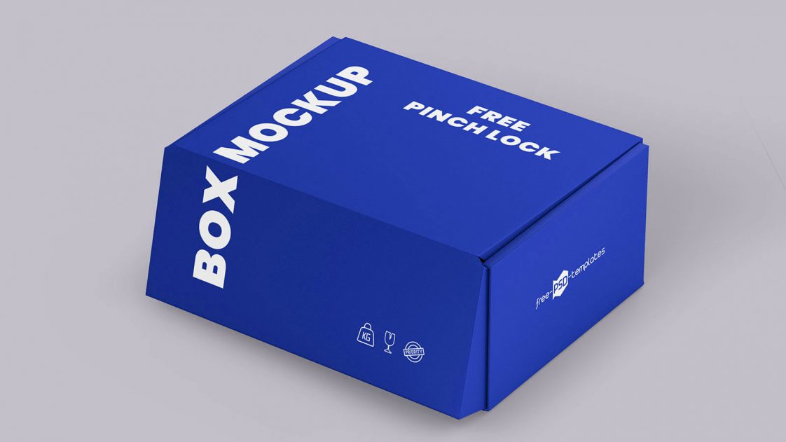 Free Pinch Lock Box Mockup - Free Package Mockups