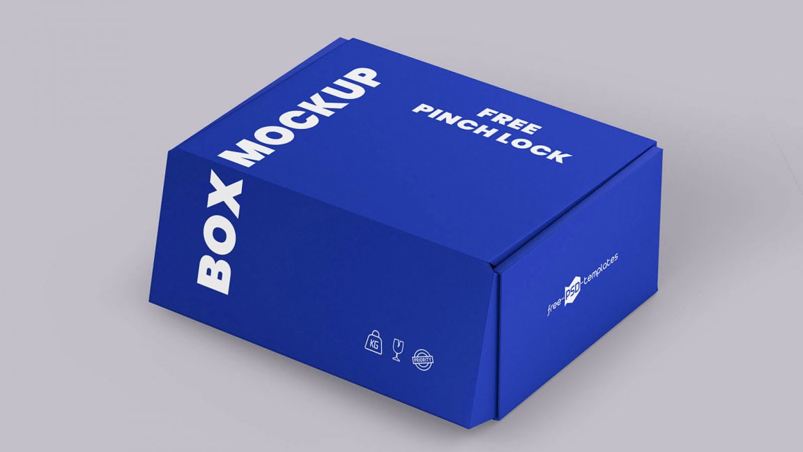 Free Pinch Lock Box Mockup - Free Package Mockups