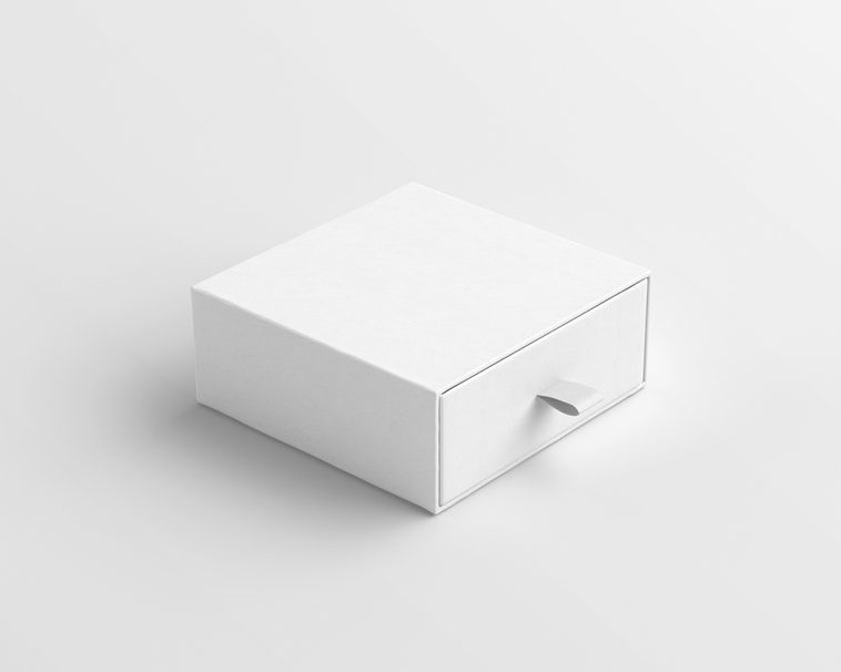 Free Square Sliding Drawer Box Mockup PSD - Free Package Mockup