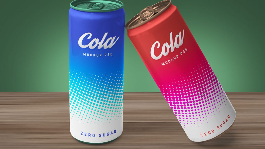Soda Soft Drink Tin Can Mockup free - Free Package Mockups