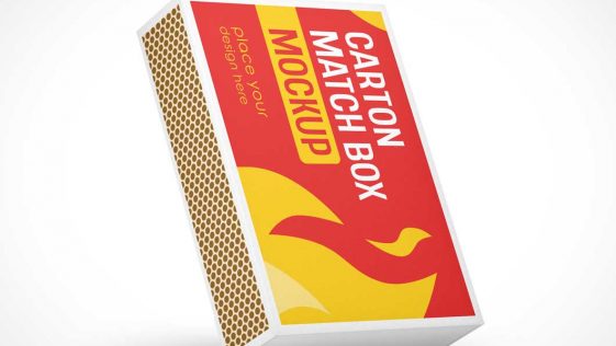 Free Long Stick Match Box Mockups - Free Package Mockups