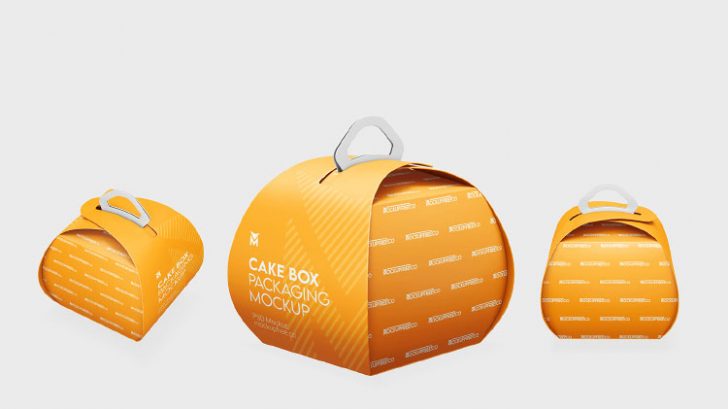 Free Cake Packaging Box Mockup - Free Package Mockups