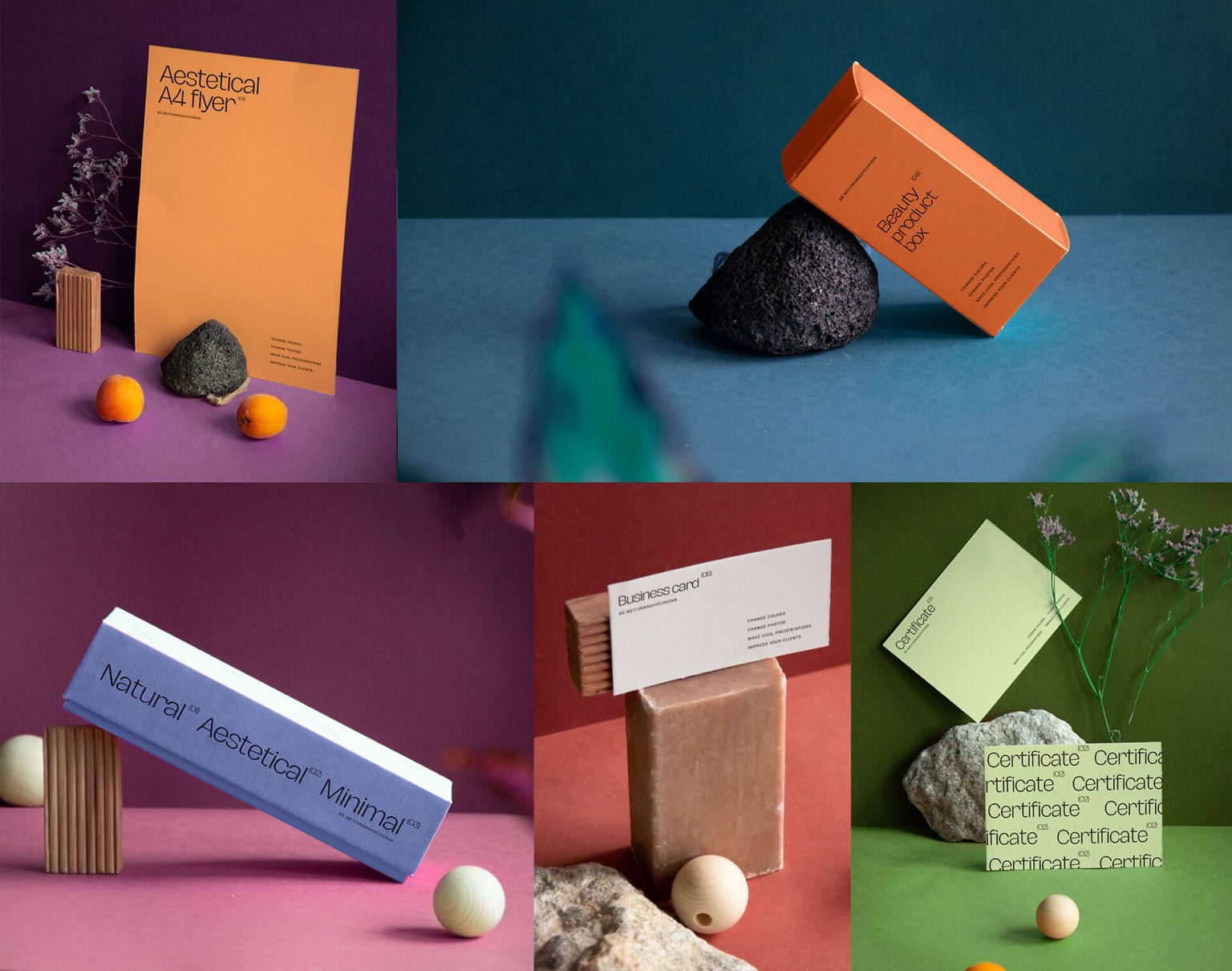 Cosmetic Beauty Items Branding Mockup Set - PacageMockup